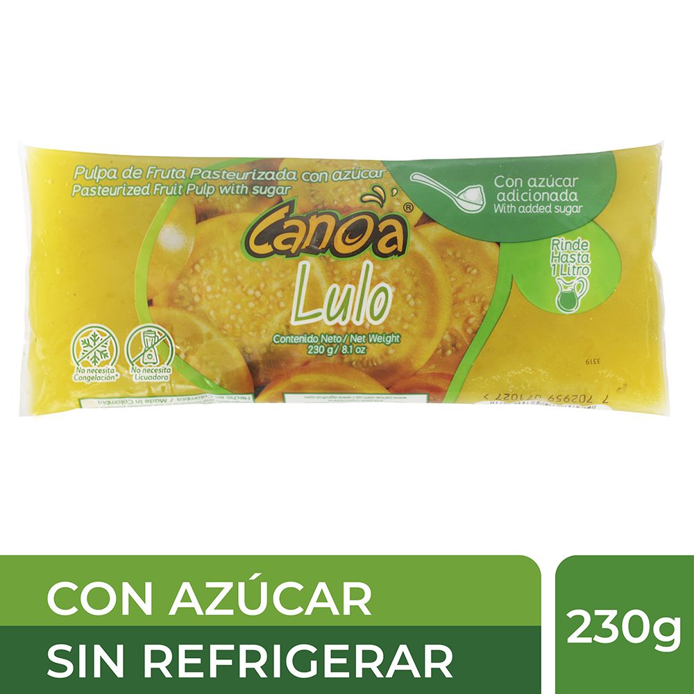 Pulpa de Lulo Azucarada CANOA 230 gr
