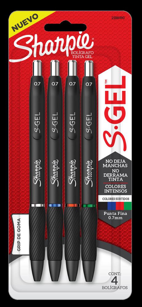 Bol. Sharpie Gel Rt 0.7Mm Tx4 Surtido Básico SHARPIE