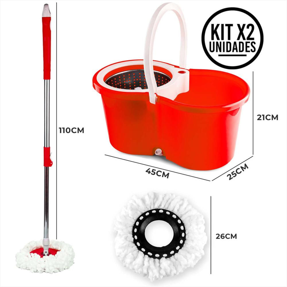 carulla.com | Set X2 Trapeador Giratorio 360° Balde Escurridor 2 | Carulla