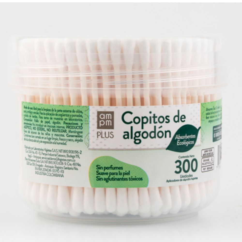 Copitos AMPM PLUS de algodón ecológicos (300 und)