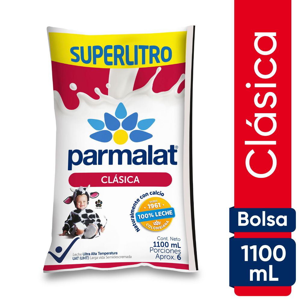 Leche PARMALAT Semidescremada UHT (1100 ml)