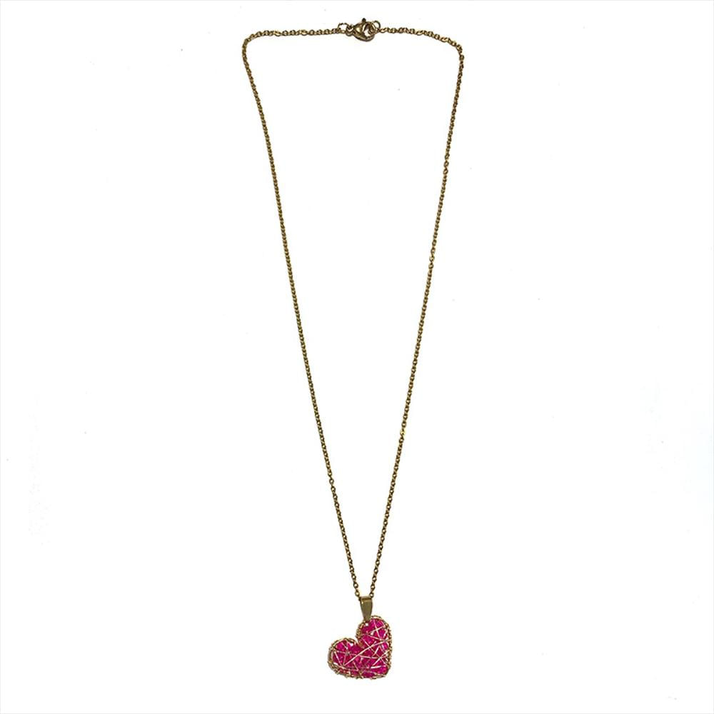 Cadena Dorada Laura Escovar Corazón Tejido Fucsia | Carulla Cadena Dorada Laura Escovar Corazón Tejido Fucsia | Carulla