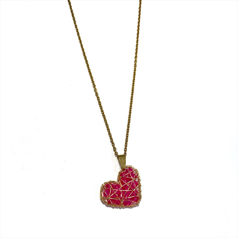 Cadena Dorada Laura Escovar Corazón Tejido Fucsia | Carulla Cadena Dorada Laura Escovar Corazón Tejido Fucsia | Carulla